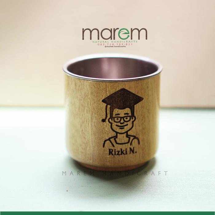 Jual Gelas Kayu mahoni custom grafir nama atau logo | wooden Glass ...