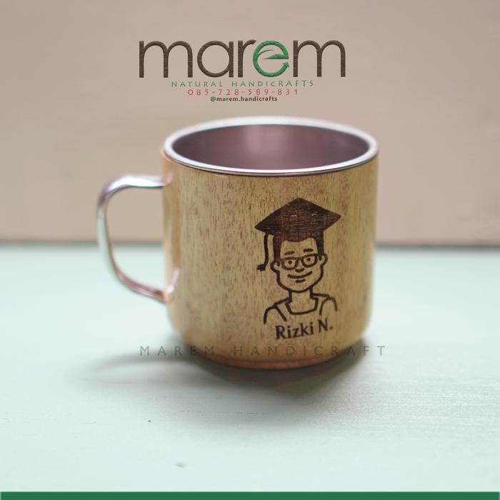 Jual Gelas Kayu mahoni custom grafir nama atau logo | wooden Glass ...
