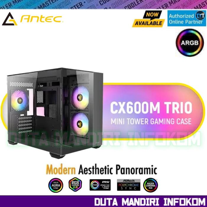 Promo Antec CX600M TRIO ARGB - 270° Panoramic Triple Tempered Glass ...