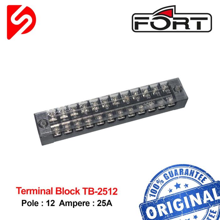 Jual Terminal block TB-2512 12P 25A FORT - Jakarta Pusat - Panel Solution | Tokopedia