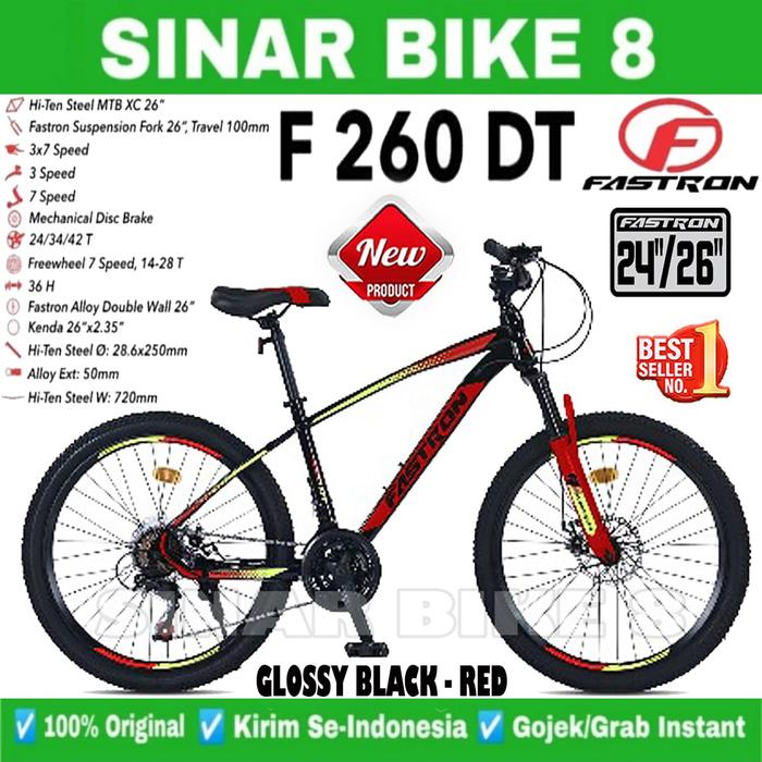 Jual Sepeda Gunung MTB FASTRON F 260 DT Ukuran 24 26 Inch Rem Cakram ...