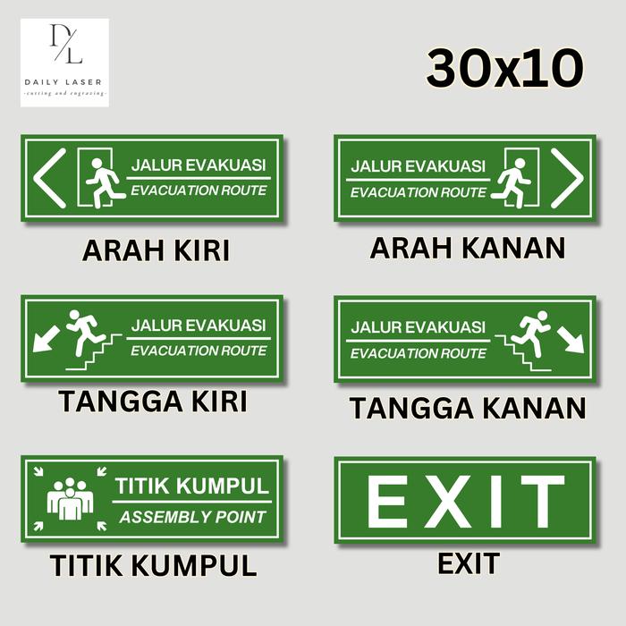 Jual SIGN AKRILIK K3 RAMBU JALUR EVAKUASI 30X10 CM - Kota Tangerang Selatan - Daily Laser ...