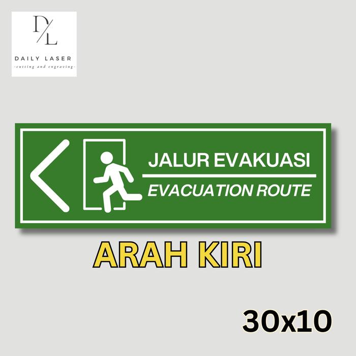 Jual SIGN AKRILIK K3 RAMBU JALUR EVAKUASI 30X10 CM - ARAH KIRI - Kota Tangerang Selatan - Daily ...