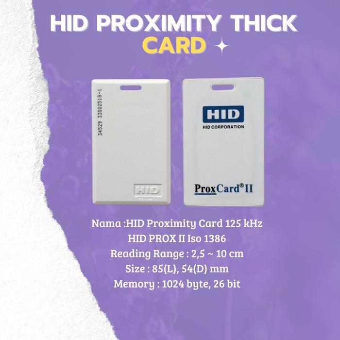 Jual HID Proximity Thick/Proxcard II Tebal 125 Khz Rewritable/HID Logo ...