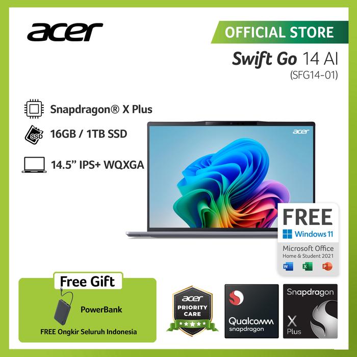 Promo ACER SWIFT GO 14 AI SFG14-01-X3BG SNAPDRAGON X PLUS QUALCOMM ...