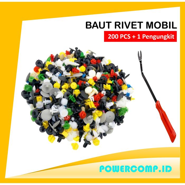 Jual Paket 240PCS Baut Rivet Mobil/Universal Klip Bumper Baut Body ...