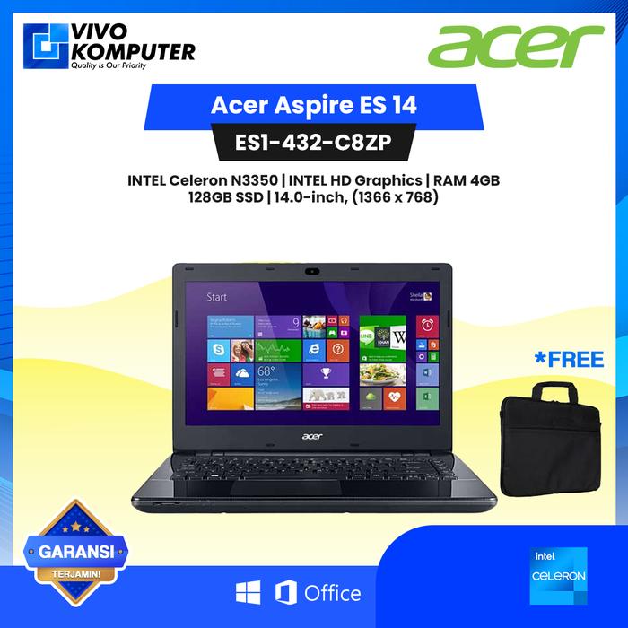 Jual Acer Aspire ES 14 ES1-432-C8ZP - INTEL Celeron N3350 - INTEL HD Graphics - RAM 4GB - SSD ...