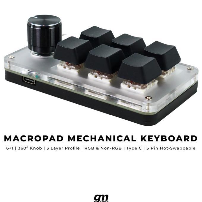 Jual Promo Macro Pad Meanical Keyboard 6 Key Knob Shortcut Streamdeck ...