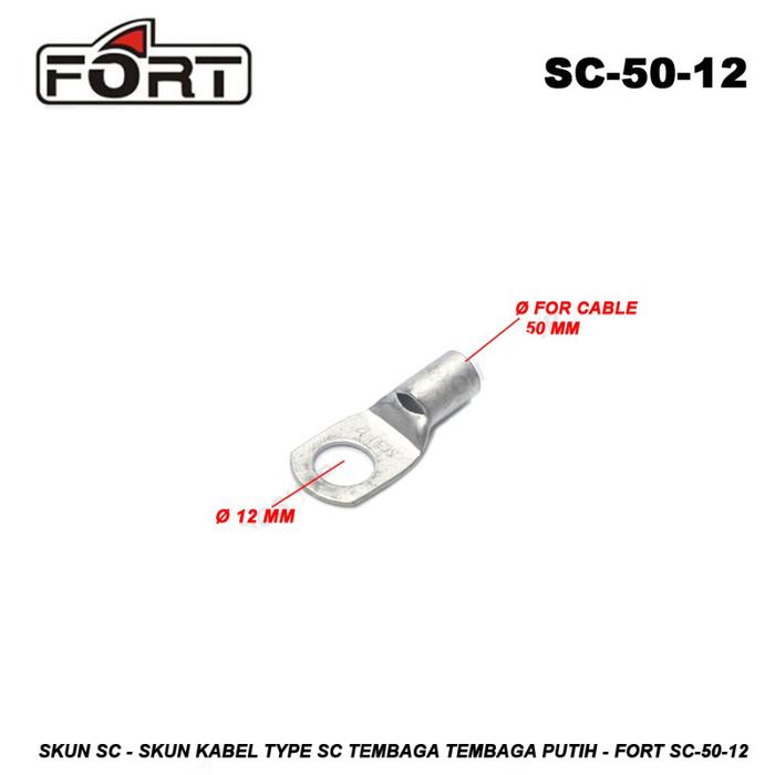 Jual FORT Skun SC - Skun Kabel Type SC Tembaga Putih Cable Copper Lug Ring Bulat Baut SC 4-5 6-5 ...