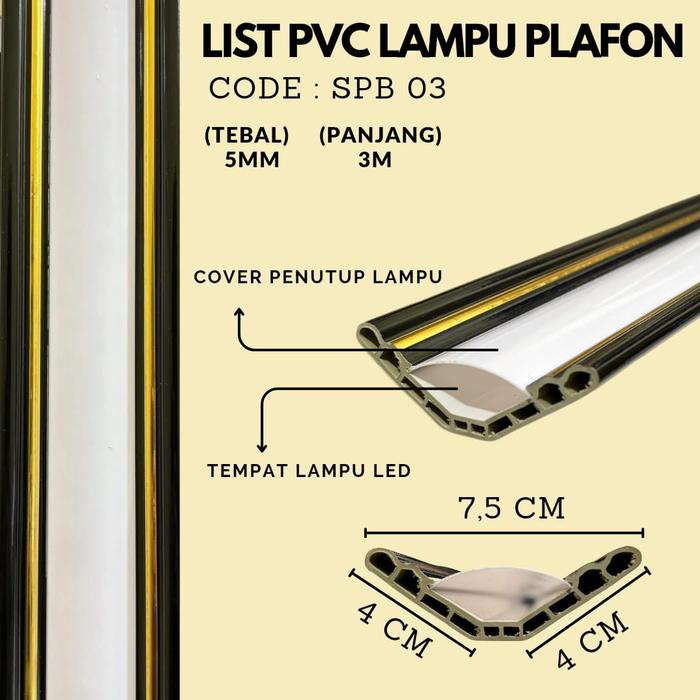 Promo List Lampu Plafon PVC / List Gold / List Lampu LED Termurah ...