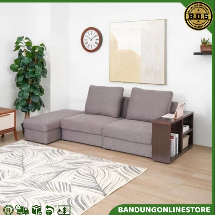 Jual Sofa Bed Fabric 3 Seater Dengan Penyimpanan Abu Informa Sofa Lipat ...