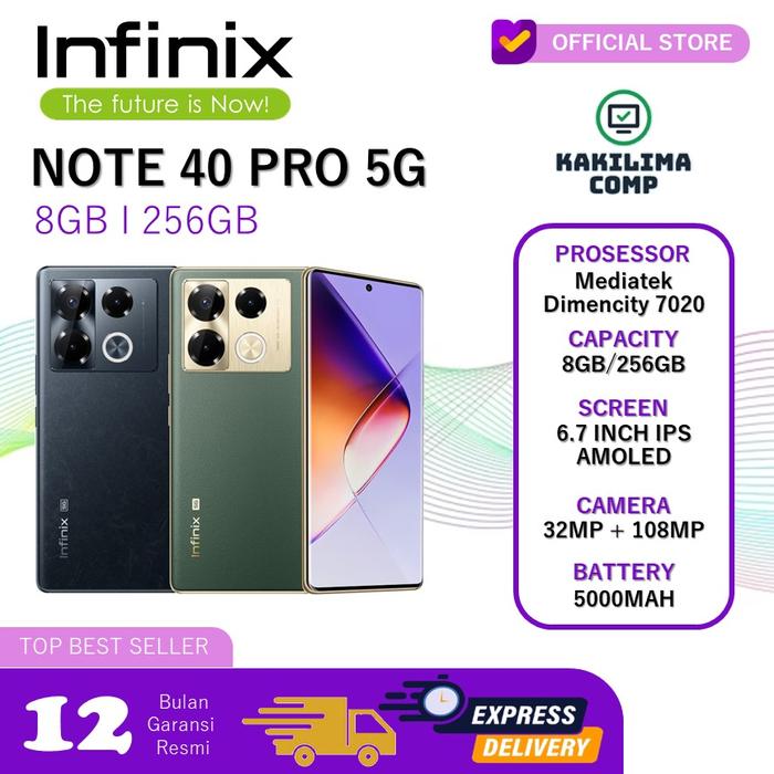 Promo INFINIX NOTE 40 PRO 5G 8GB 256GB NEW Garansi Resmi BNIB Cicil 0% ...