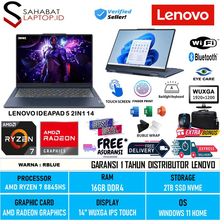 Jual Laptop Touchscreen Lenovo Ideapad 5 2in1 14 Amd Ryzen 7 8845HS Ram ...