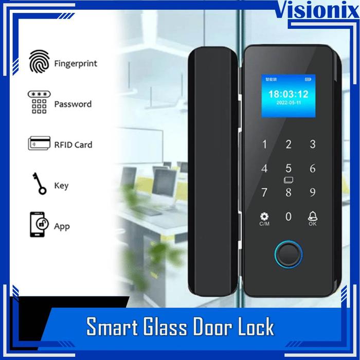 Jual Smart Glass Door Lock Fingerprint Card Password - Kunci Digital ...