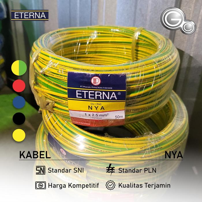 Jual Kabel Listrik Eterna NYA 1 x 2.5MM x 100 M - KUNING HIJAU - Kota ...