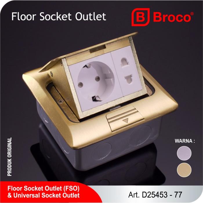 Jual Broco D25453 Floor Socket Outlet + Universal Socket - Stop Kontak ...