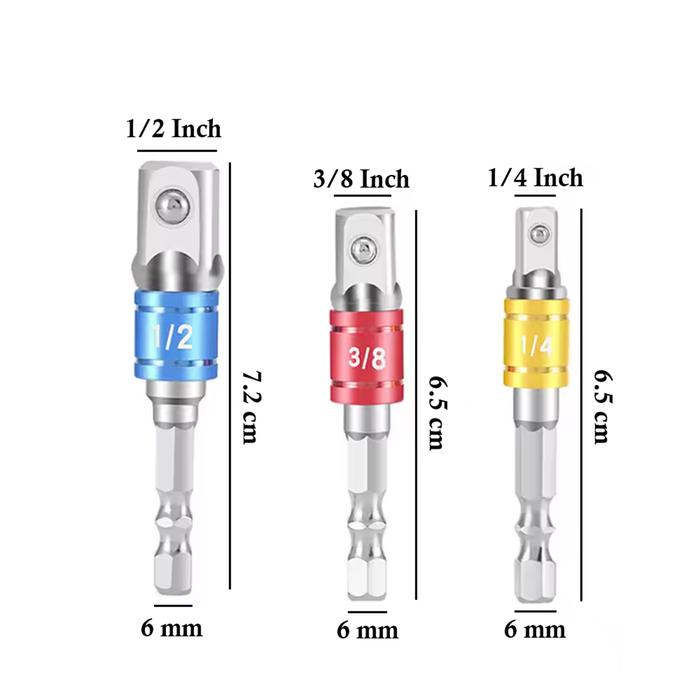 Jual Set Adapter Mata Bor Kunci Shock Impact 1/4 3/8 1/2 Inch Drill Bit ...