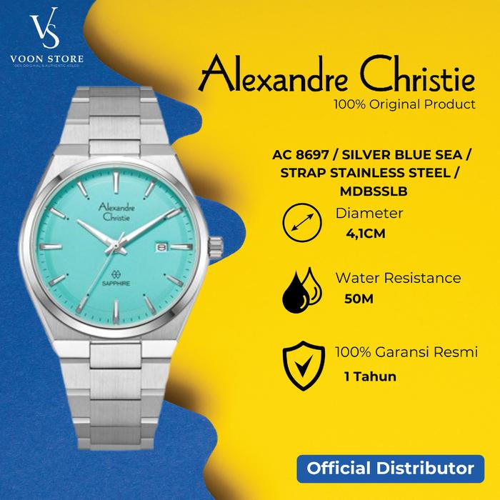 Jual Jam Tangan Alexandre Christie Pria AC 8697 Strap Stainless Steel ...