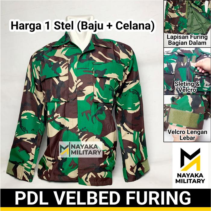 Jual Seragam Velbed Furing Sleting Loreng Baju PDL TNI Tentara Pakaian ...