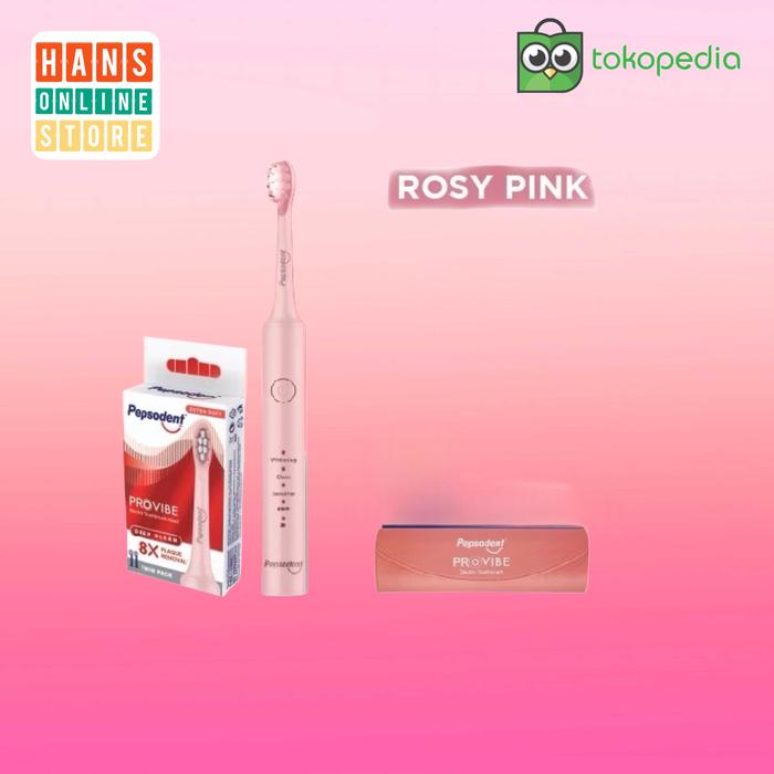 Jual PEPSODENT PROVIBE Electric Toothbrush Sikat Gigi Elektrik - Rosy ...