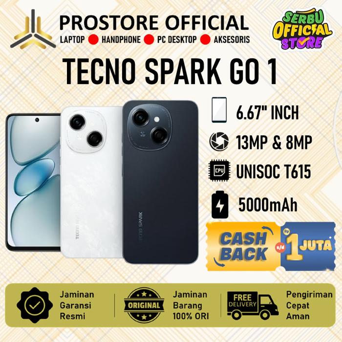Promo TECNO SPARK Go 1 – 4+4GB*+128GB, 120Hz Display, 4.5G Fast Network ...