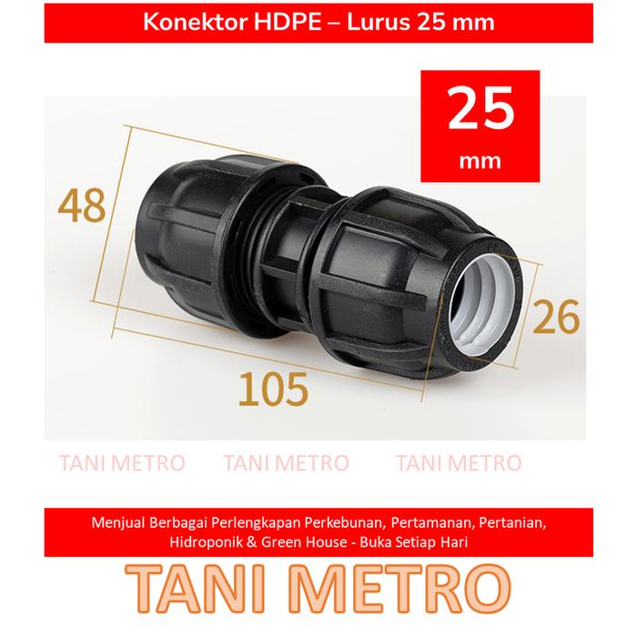 Jual Connector Fitting Selang Pipa HDPE Coupling Lurus Elbow Tee ...