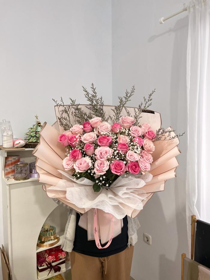 Jual FRESH ROSE BOUQUET 30 STEM - BOUQUET BUNGA MAWAR ASLI BUKET BUNGA ...