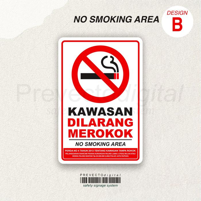Jual Sticker Safety Sign K3 Rambu Kawasan Dilarang Merokok No Smoking ...