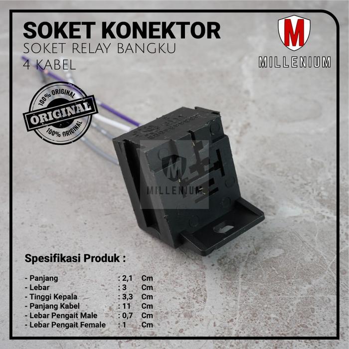 Jual Socket Cable Relay RE5P / Soket Kabel Rumah Relay Kaki 4 Pin ...