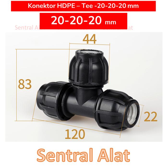 Jual Connector Fitting Selang Pipa HDPE Coupling Lurus Elbow Tee ...