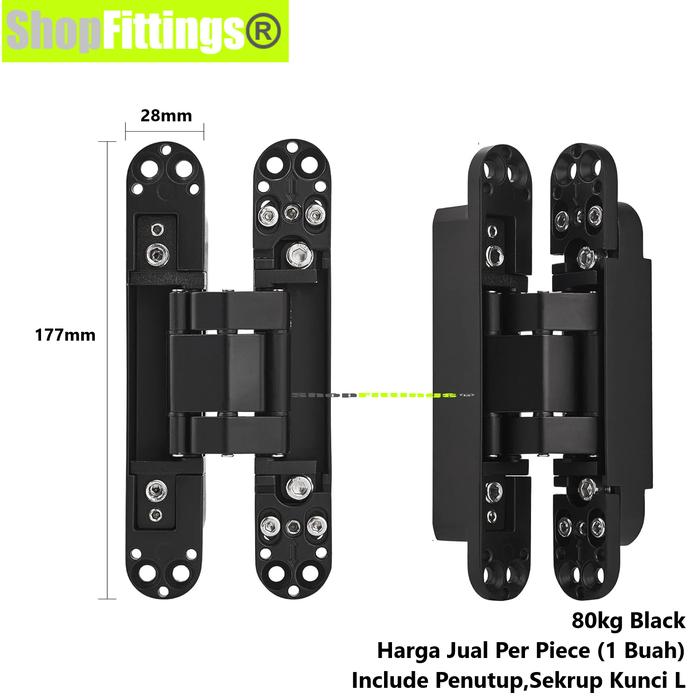 Jual Engsel Tanam Pintu Jendela TER Sembunyi 180 Degree Open 3D ...