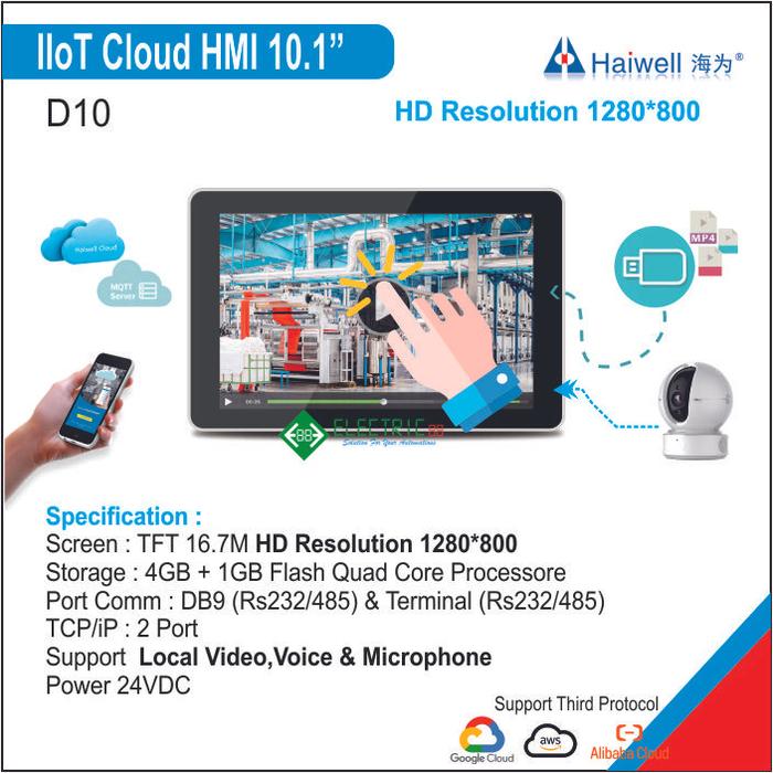 Jual HMI D10 Haiwell IoT Cloud HMI 10Inch Support Video - Jakarta ...
