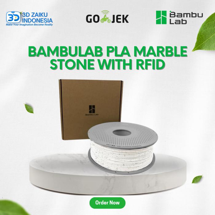 Jual Bambulab PLA Marble 3D Printer Filament 1 KG Stone Like Texture ...