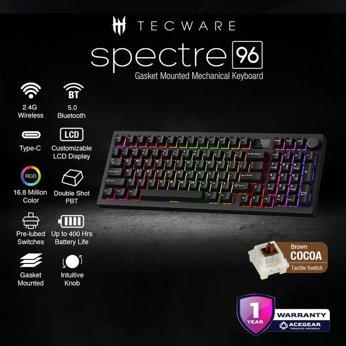 Promo TECWARE SPECTRE 96 3-Mode gasket mounted wireless gaming keyboard ...