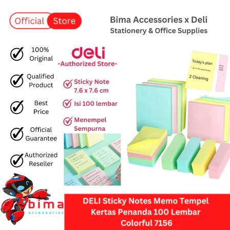 Promo DELI Sticky Note Notes Kertas Memo Tempel Warna Warni Candy ...