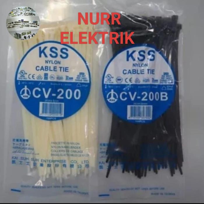 Jual KSS NYLON CABLE TIES CV-200 x 4,6mm Kabel Ties 20cm PUTIH & HITAM ( 100 pcs ) Kabel Ties ...