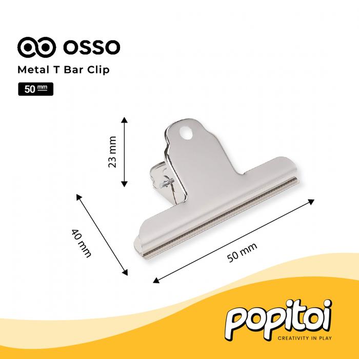 Promo OSSO Metal T Bar Bulldog Clip Klip Penjepit Kertas Dokumen Silver ...