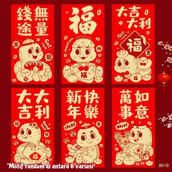 Jual [ ISI 6 ] ANGPAO ULAR IMLEK PANJANG TELINGA TEBAL SHIO ULAR 2025 ...