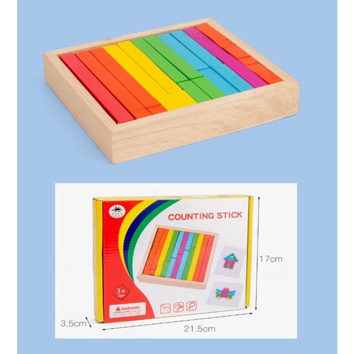Jual Mainan Edukasi Berhitung Matematika Math Wooden Intelligency Stick ...