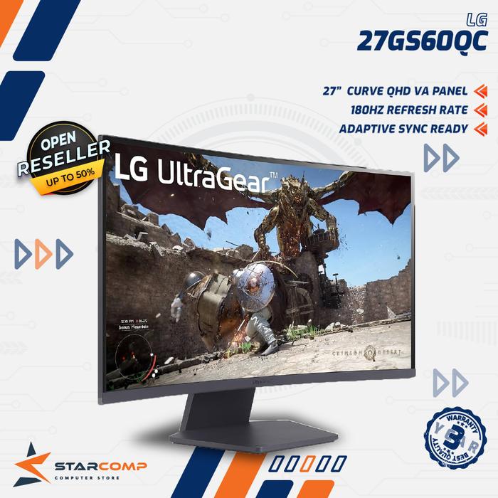 Promo LG UltraGear 27GS60QC-B 27" QHD 180Hz Curved Gaming Monitor ...
