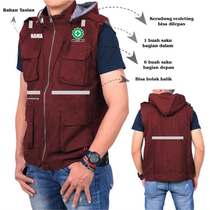 Jual JAKET ROMPI KANTONG SAFETY K3 BAHAn PARASUT TERBARU / ROMPI DISTRO ...