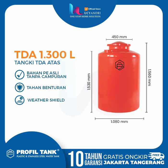 Jual Tangki Air Plastik PROFIL TANK TDA 1300 Vol. 1300 L - Orange - Kab ...