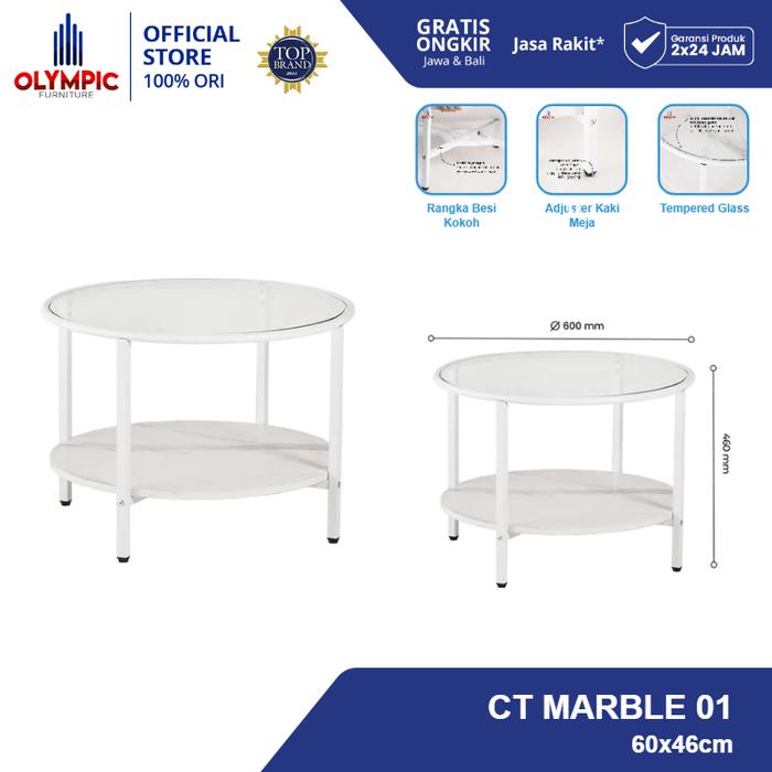Promo Olympic Coffee Table / Meja Bulat Minimalis / Meja Kopi / CT ...