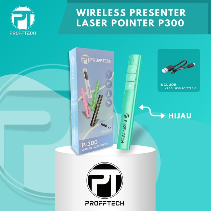 Jual Laser Pointer Presenter Wireless P-300, Original Profftech -Green ...