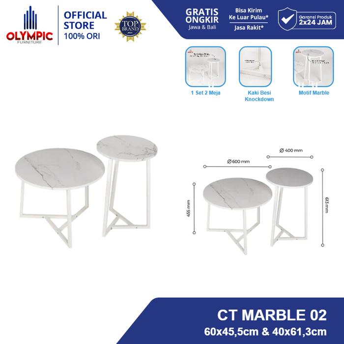Promo Olympic Coffee Table / Meja Bulat / Meja Kopi / CT Marble 02 ...