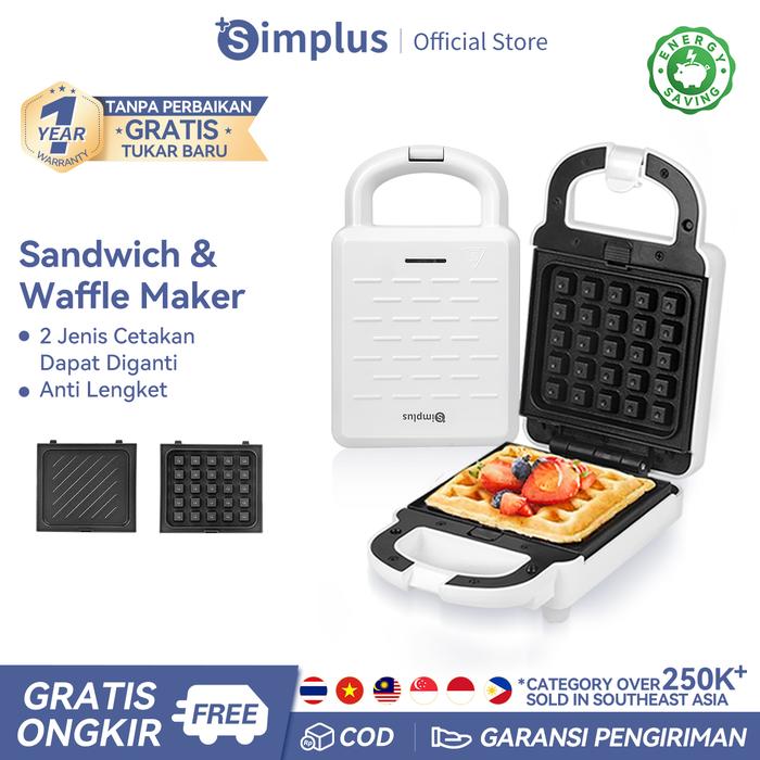 Jual 【Tokopedia Exclusive】Simplus Sandwich Maker Pembuat Waffle Pembuat ...