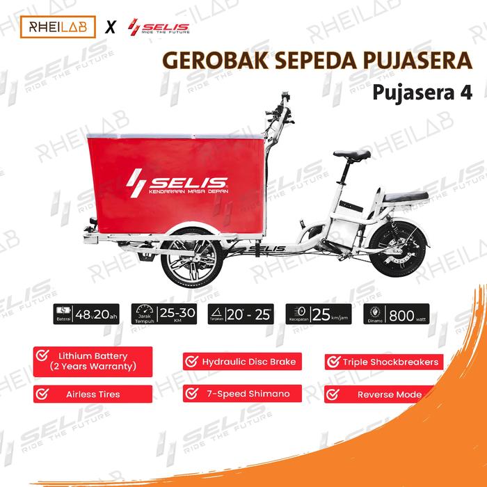 Jual Gerobak Sepeda Listrik Pujasera atau Gerobak Minuman & Makanan ...