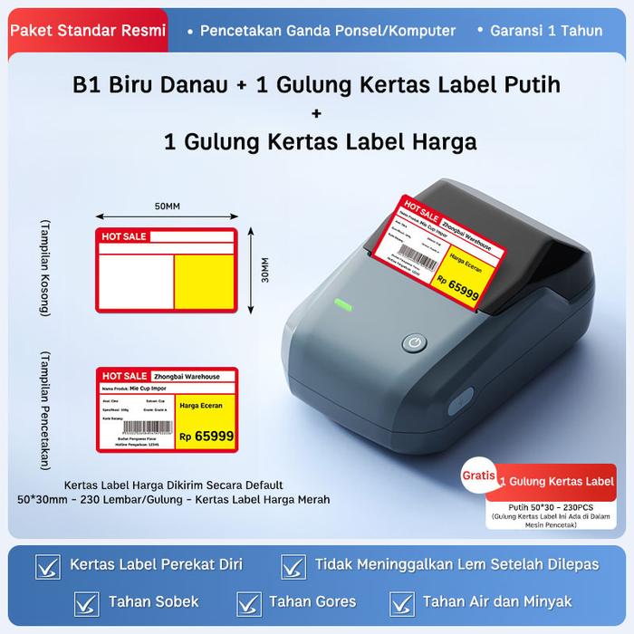 Promo NIIMBOT B1 Printer Stiker Label Harga, Alat Pembuat Harga dan ...