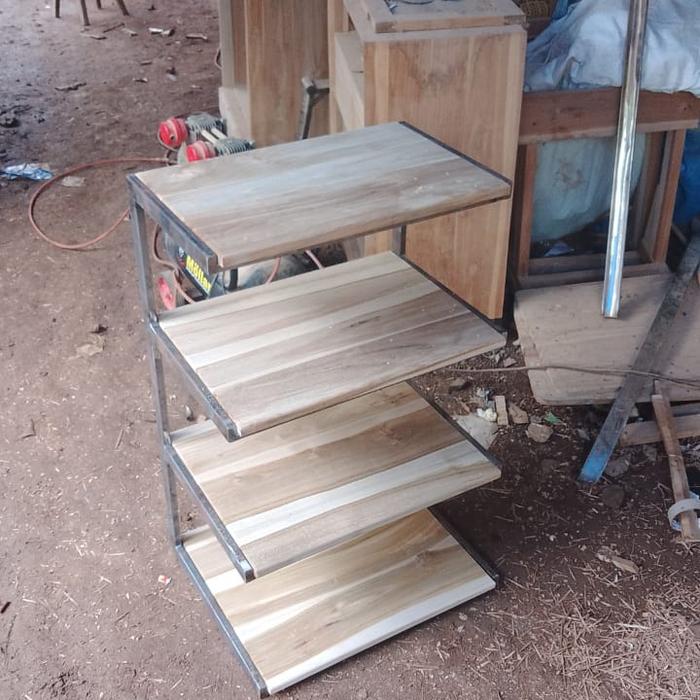 Jual Rak Serbaguna Sound System Kombinasi Besi Hollow Kayu Jati - Non ...