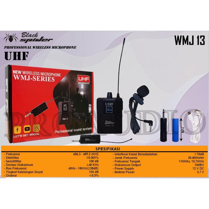Jual Mic Wireless Black Spider WMJ 13 Clip On BlackSpider WMJ13 ...